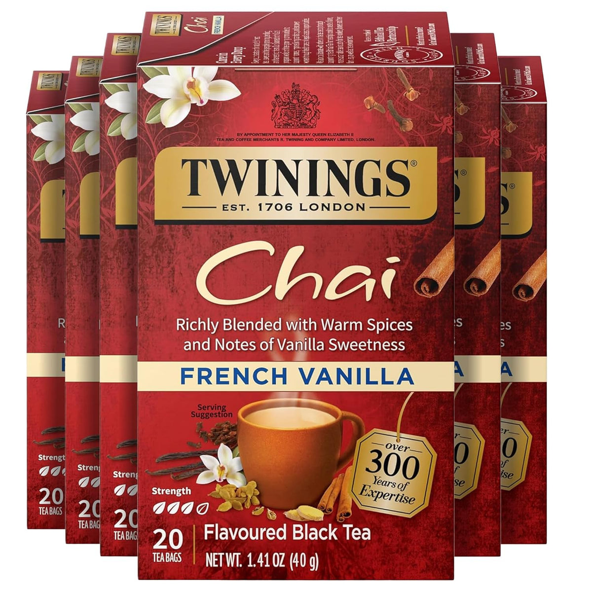 Twinings Tea French Vanilla Chai Flavored Black Tea Bags - 20 Count (C ...
