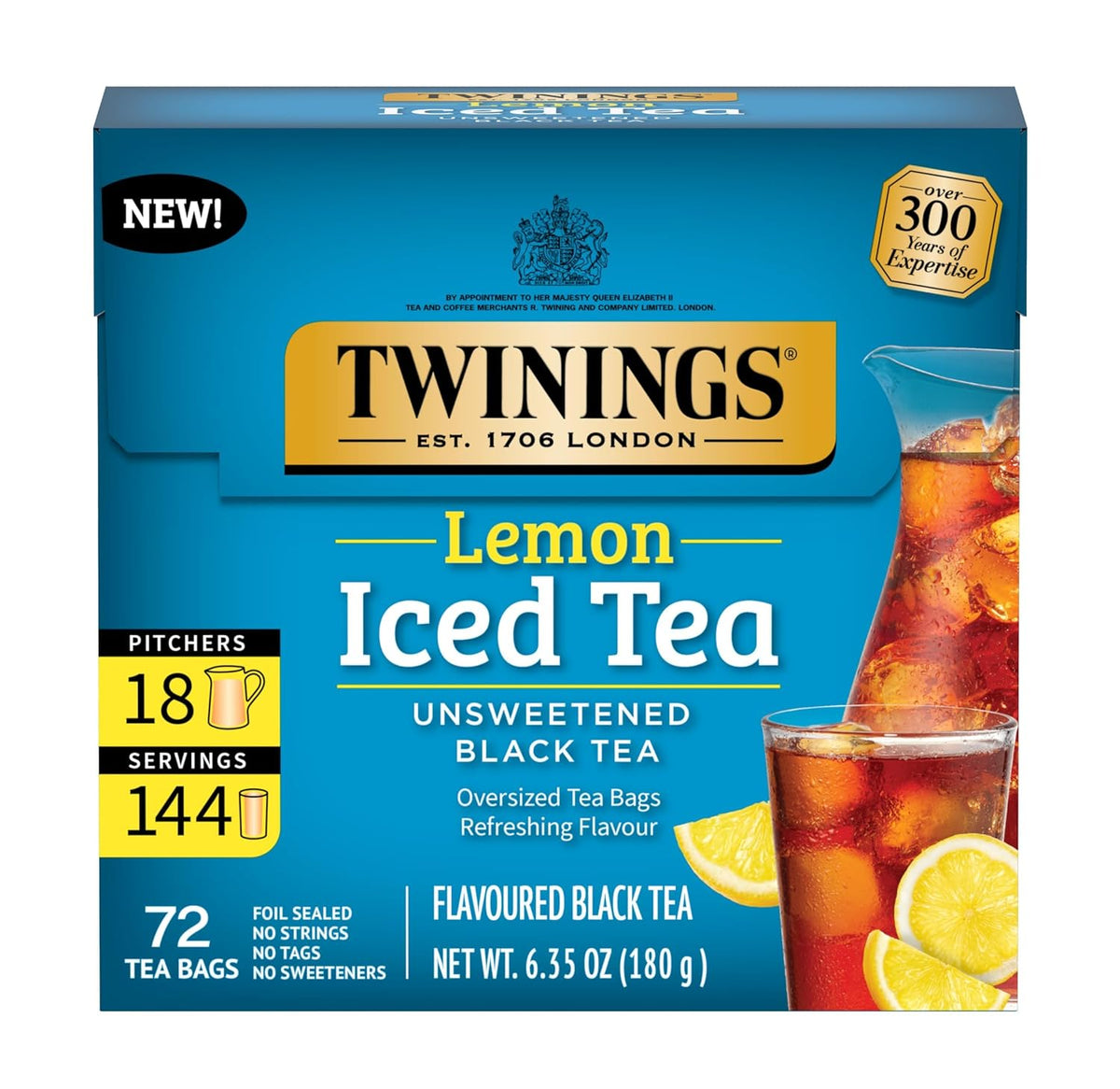 Twinings Lemon Flavored Black Iced Tea Bags - 72 Count – Meadow Ridge ...