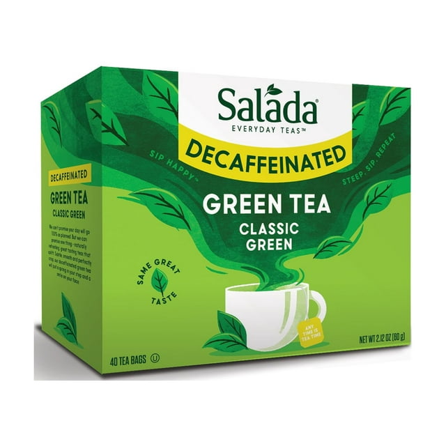 Salada Decaffeinated Natural Green Tea Bags - 40 Count (Case of 6 ...