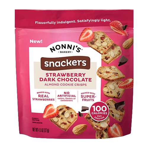 Nonni's Bakery Snackers - Dark Chocolate Strawberry Almond Cookie ...