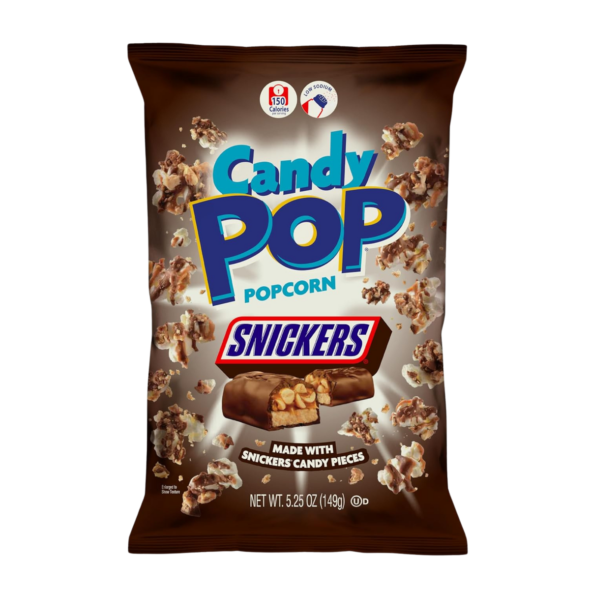 Snack Pop Snickers Candy Coated Popcorn, Made with Real Candy Pieces ...