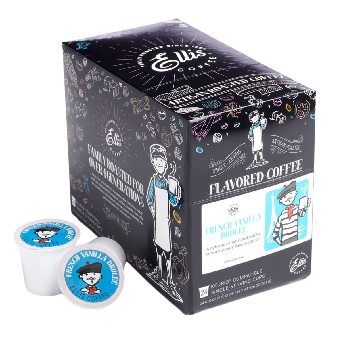 Ellis Coffee French Vanilla Brulée Flavored Single Serve Coffee Cups ...