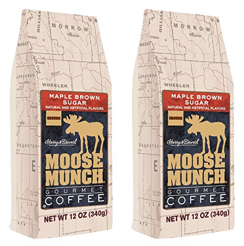 Moose Munch Maple Brown Sugar Flavored Ground Coffee - 12 Ounce ...